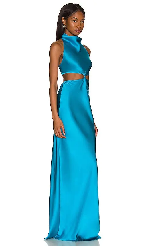 Amanda Uprichard X Kaye Maxi Dress In Teal