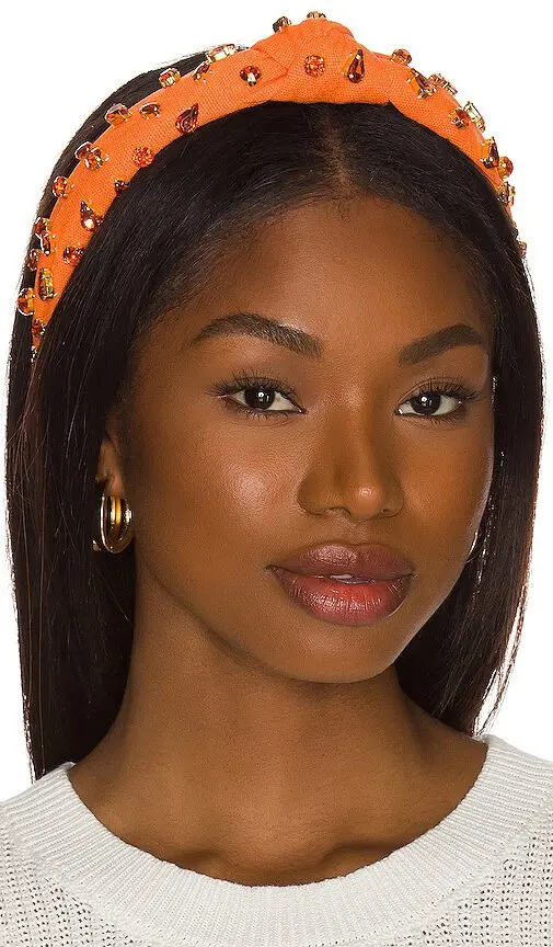 Lele Sadoughi Woven Candy Jeweled Slim Knotted Headband In  display picture 3