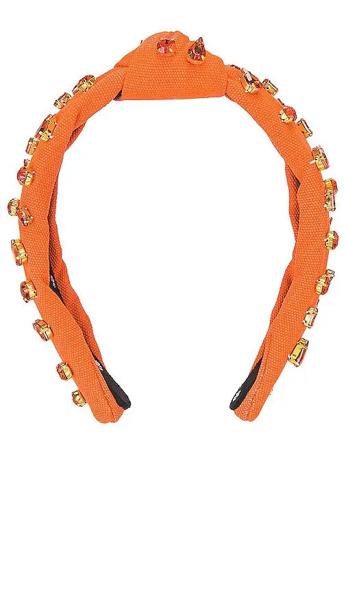 Lele Sadoughi Woven Candy Jeweled Slim Knotted Headband In  display picture 3