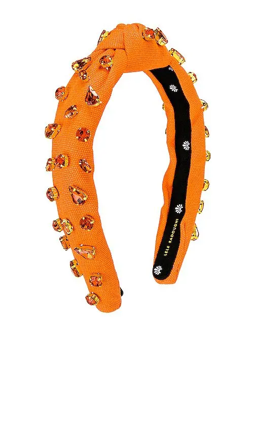 Lele Sadoughi Woven Candy Jeweled Slim Knotted Headband In  display picture 1