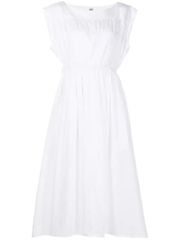 TOTEME Sleeveless Elasticated Cotton Midi Dress