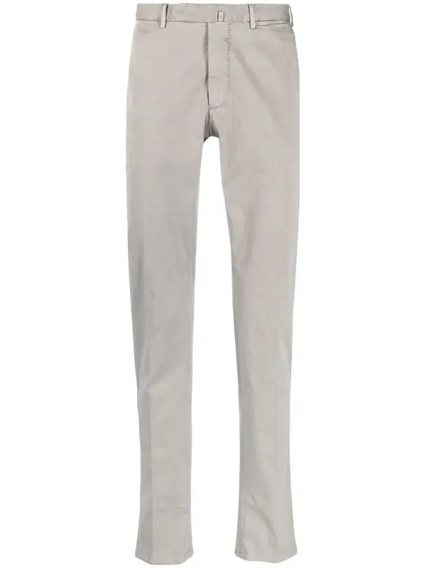 DELL'OGLIO Slim-cut Leg Chino Trousers - Neutrals