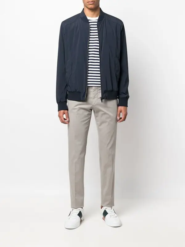 DELL'OGLIO Slim-cut Leg Chino Trousers - Neutrals