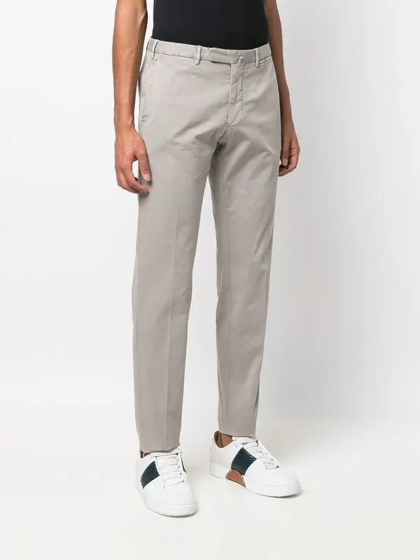 DELL'OGLIO Slim-cut Leg Chino Trousers - Neutrals