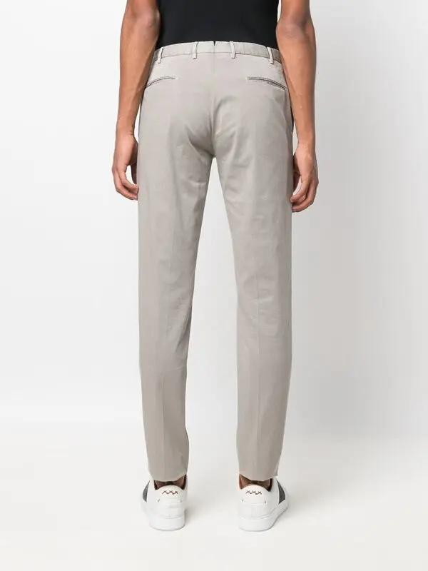 DELL'OGLIO Slim-cut Leg Chino Trousers - Neutrals