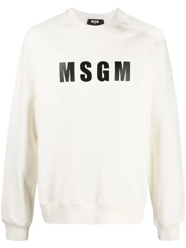 MSGM Logo-print Sweatshirt - Neutrals