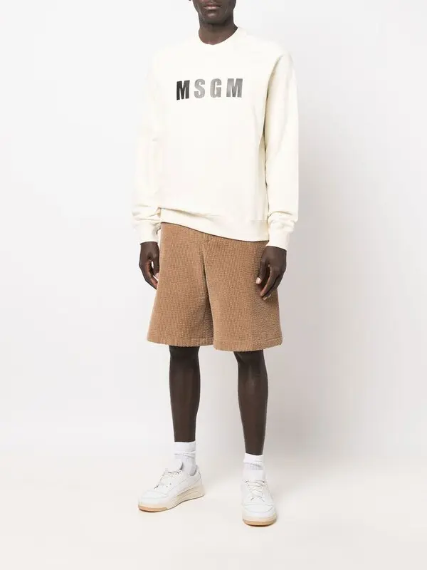 MSGM Logo-print Sweatshirt - Neutrals