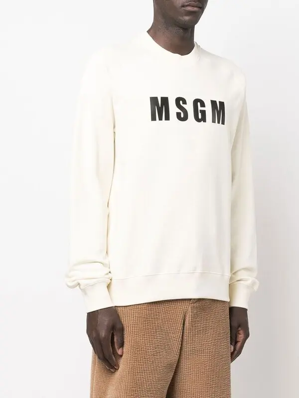MSGM Logo-print Sweatshirt - Neutrals