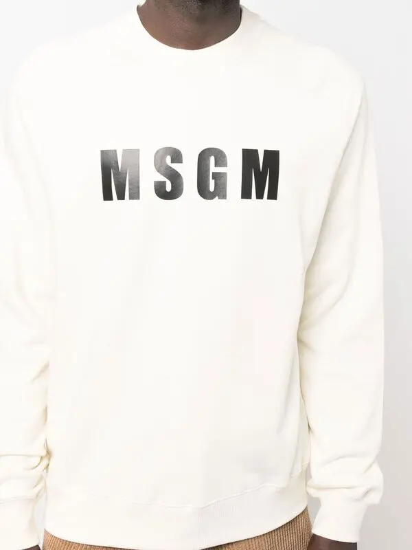 MSGM Logo-print Sweatshirt - Neutrals