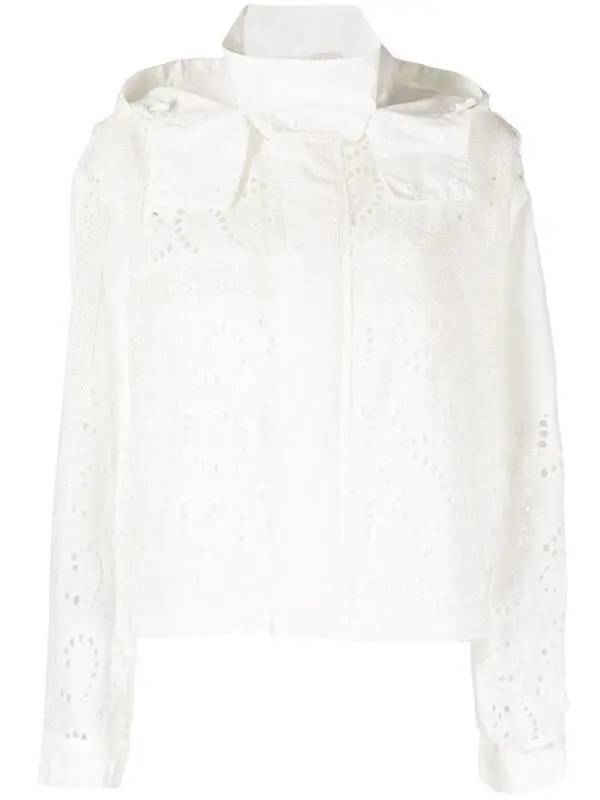 Goen.j Cropped Hooded Jacket - White