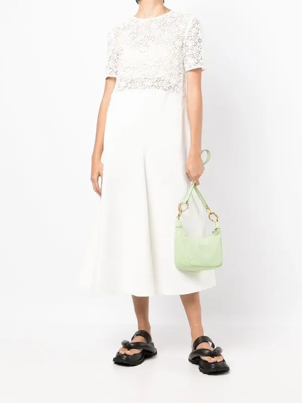 Goen.j Macramé-panel Midi Dress - White