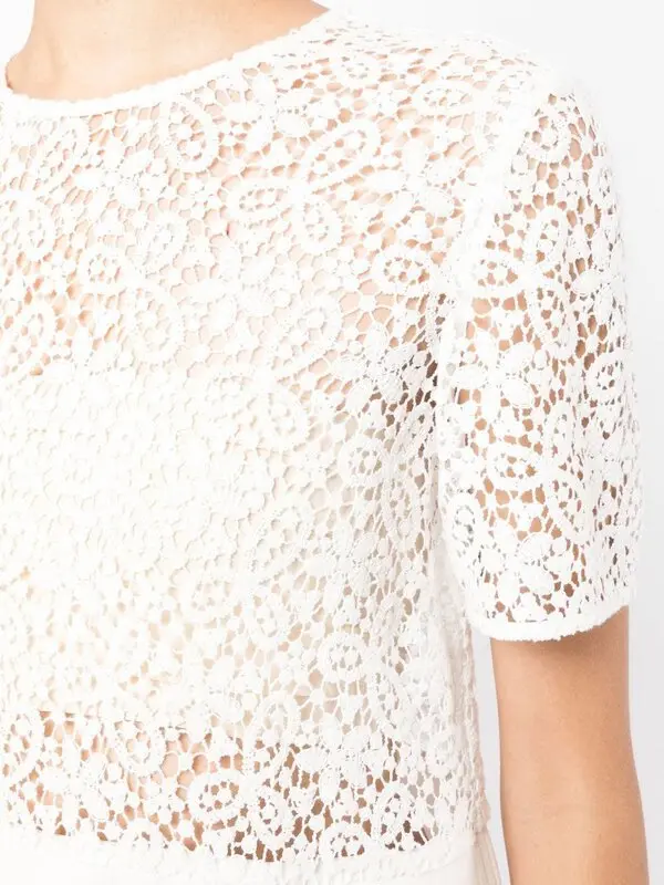 Goen.j Macramé-panel Midi Dress - White