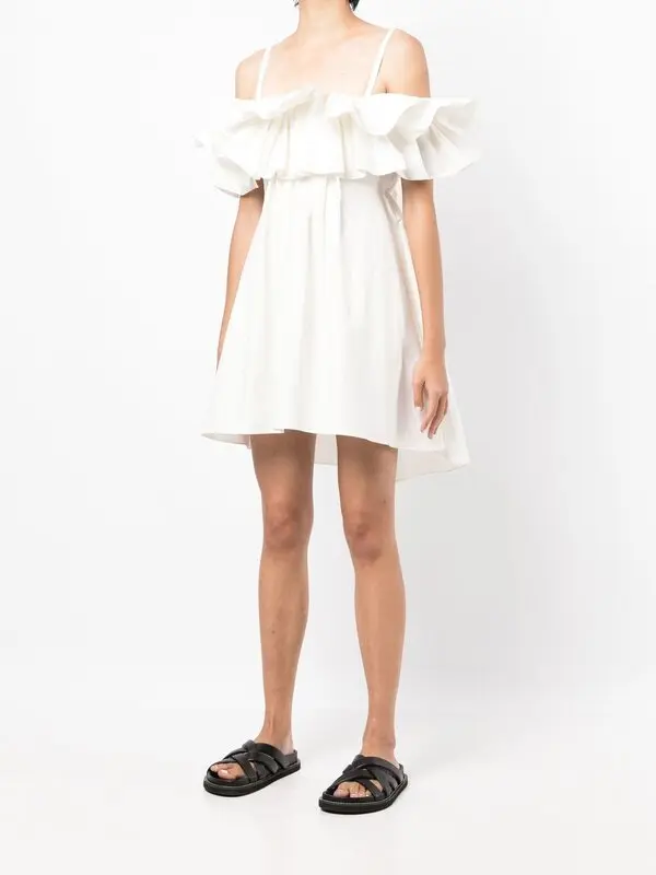 Goen.j Cold-shoulder Dress - White