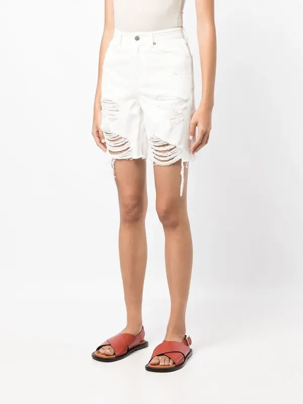 Goen.j Distressed Straight-leg Denim Shorts