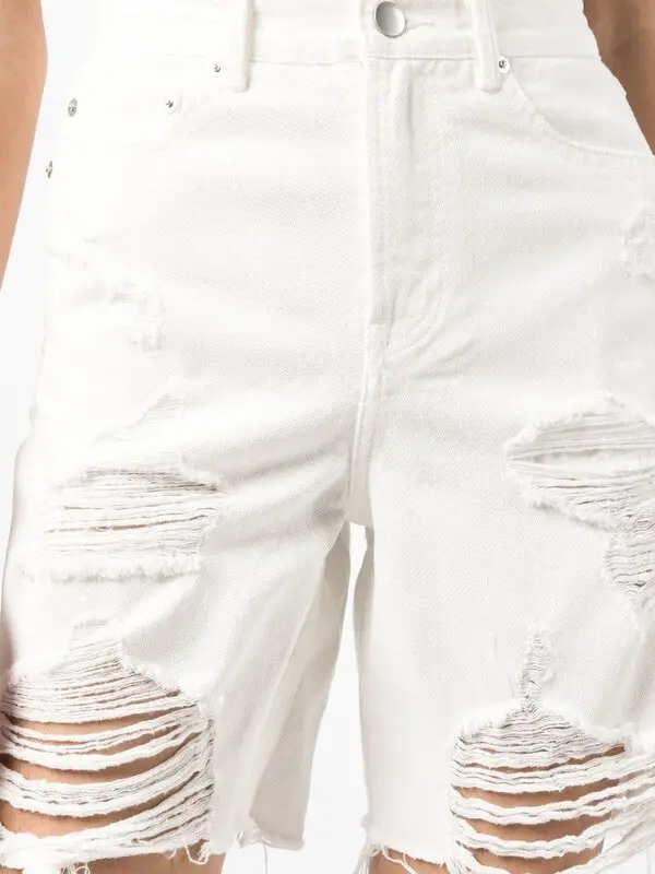 Goen.j Distressed Straight-leg Denim Shorts