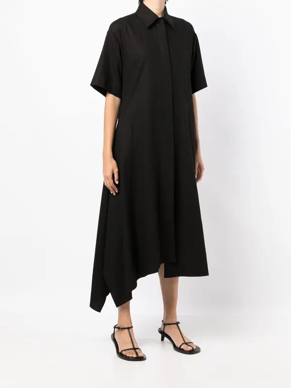 Goen.j Asymmetric-hem Shirt Dress