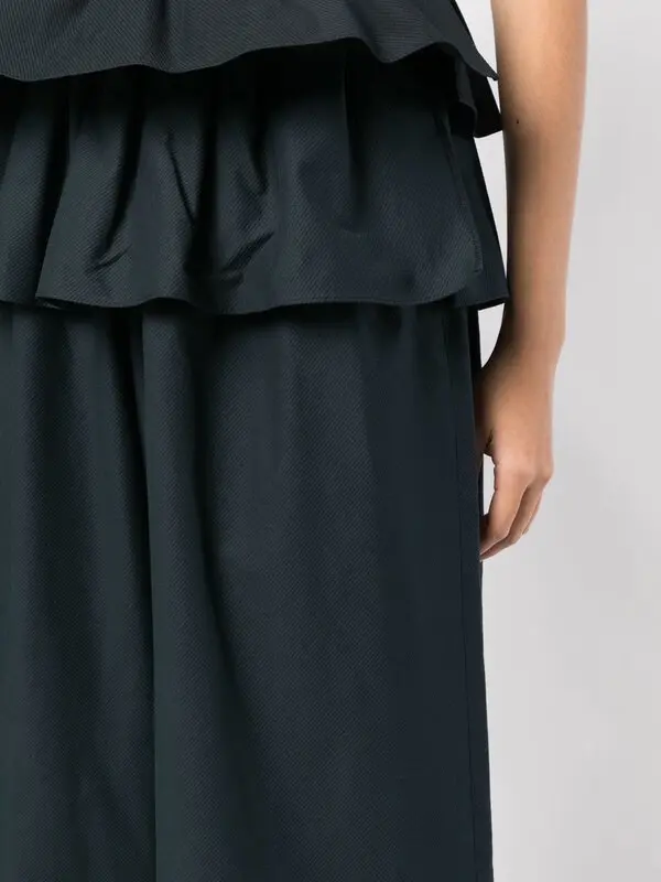 Goen.j Layered Ruffled Wide-leg Trousers - Blue
