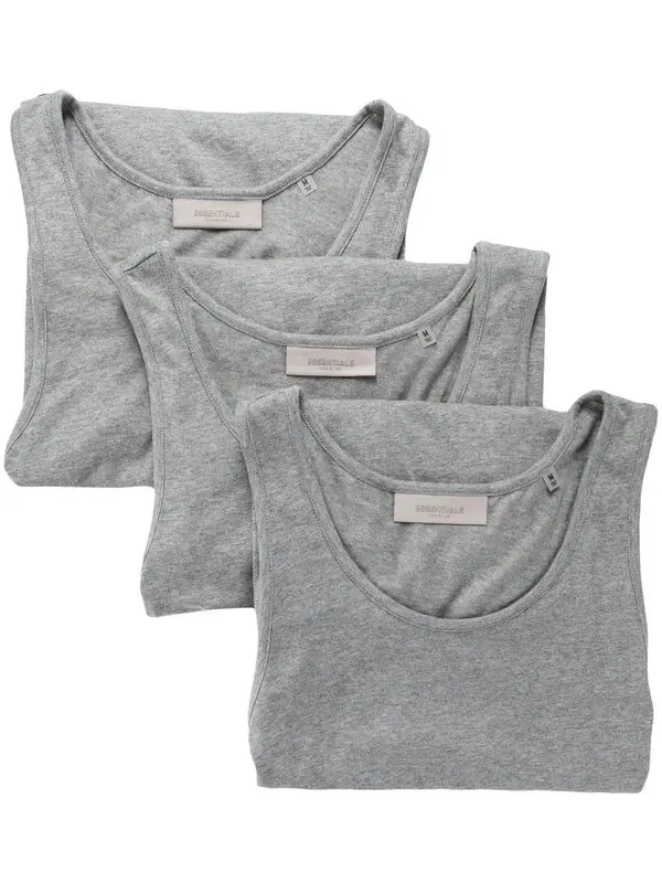 Fear Of God Set Of 3 Longline Tank Tops - Grey