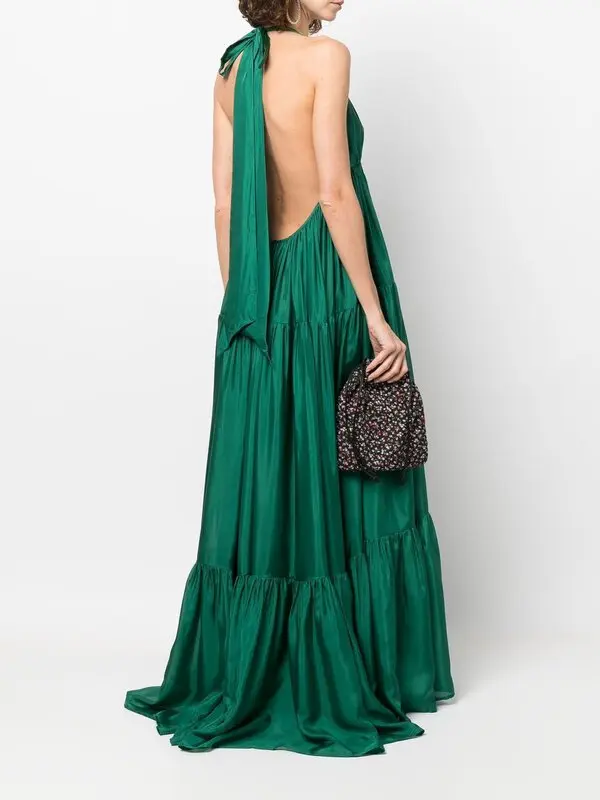 kalita dress green Kalita Silk Long Dress - Green Dresses, Clothing - WKLTA20664