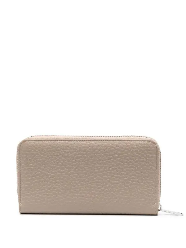 ORTIGNI Grained Leather Zip-around Wallet - Neutrals