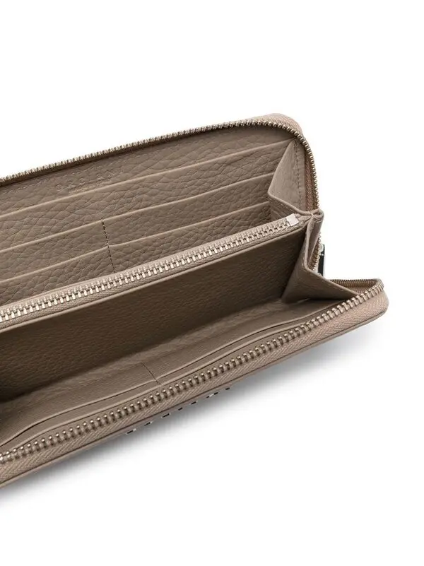 ORTIGNI Grained Leather Zip-around Wallet - Neutrals