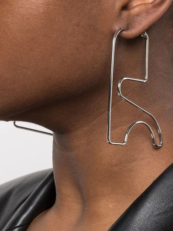 COURREGES Logo Geometric Earrings