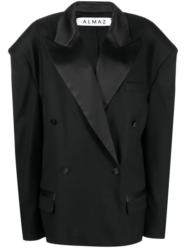 ALMAZ Double-breasted Oversized Tuxedo Blazer