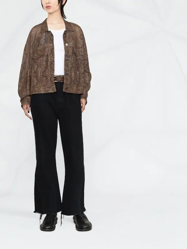 GIORGIO BRATO Cut Out-detail Leather Jacket