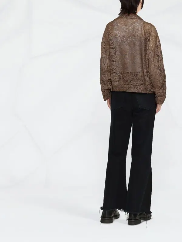 GIORGIO BRATO Cut Out-detail Leather Jacket
