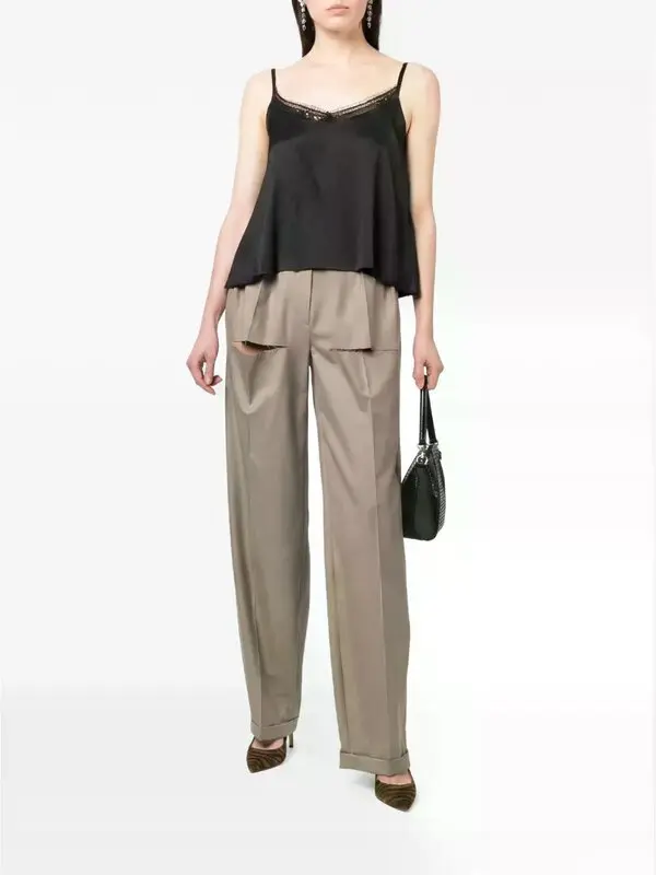 ALMAZ Classic Cut-out Pleated Trousers - Grey