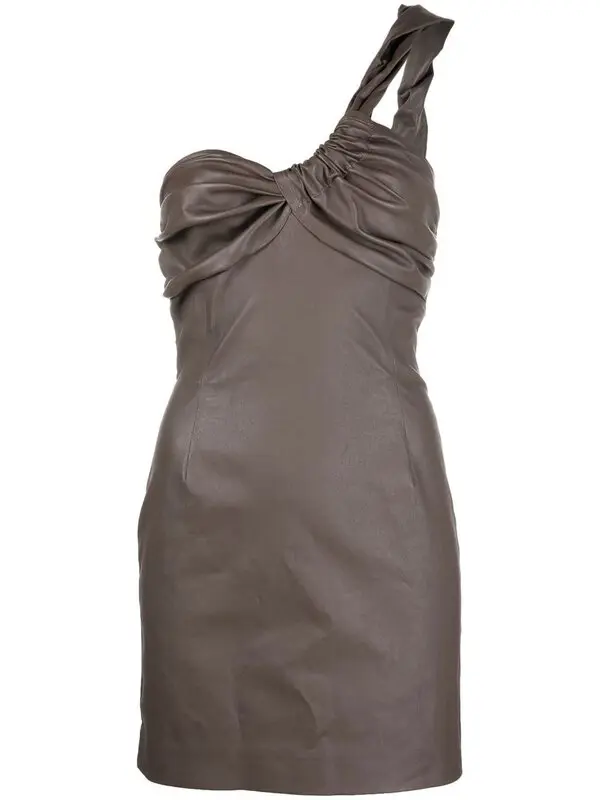 open lace back dress Blue One Shoulder Satin Mini Dress & Reviews - Blue - Dresses main image 1