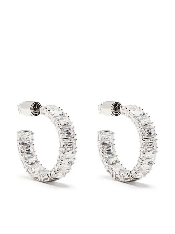 SWAROVSKI Matrix Hoop Earrings - White