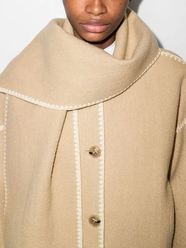 TOTEME Embroidered Scarf Button-front Jacket - Neutrals