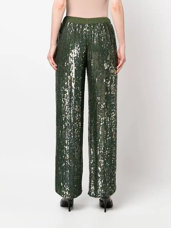 P.a.r.o.s.h Sequin Wide-leg Trousers - Green