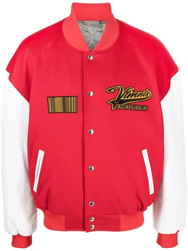 VTMNTS Embroidered Logo Bomber Jacket - Red
