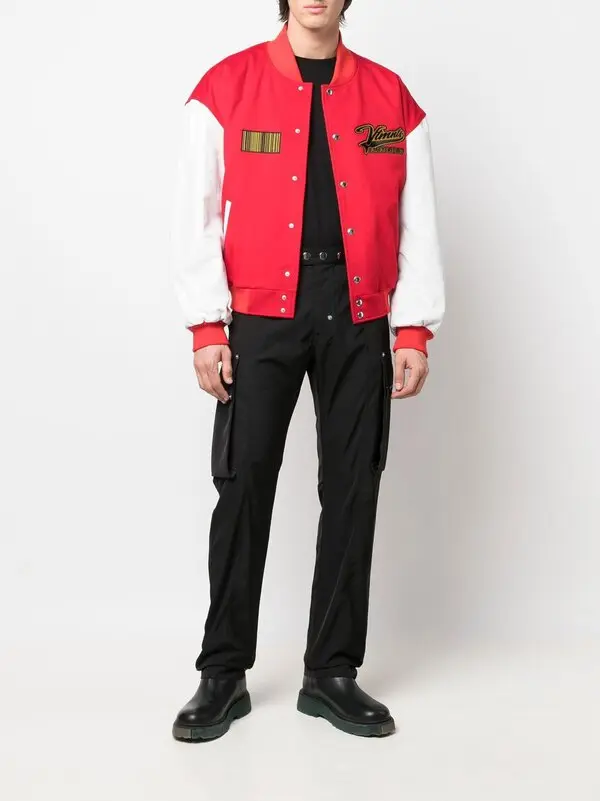 VTMNTS Embroidered Logo Bomber Jacket - Red