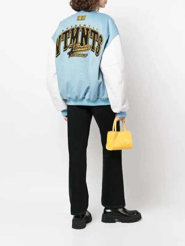 VTMNTS Embroidered Logo Bomber Jacket - Blue