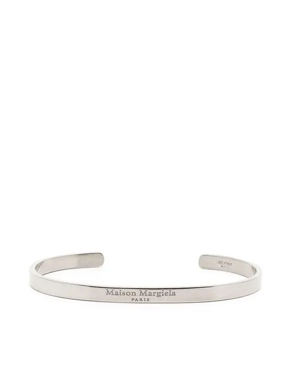 MAISON MARGIELA Logo-engraved Cuff Bracelet - Silver