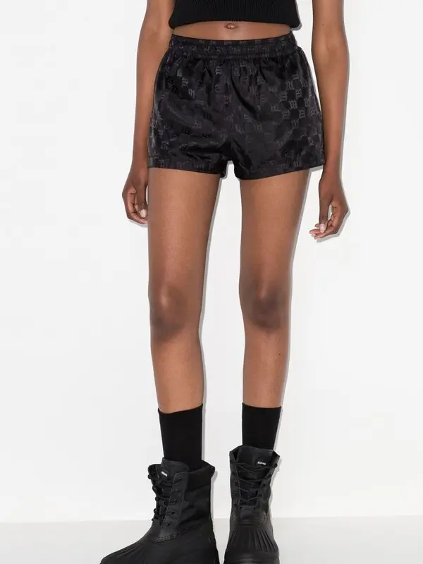 MISBHV Monogram Print Elasticated Waistband Shorts