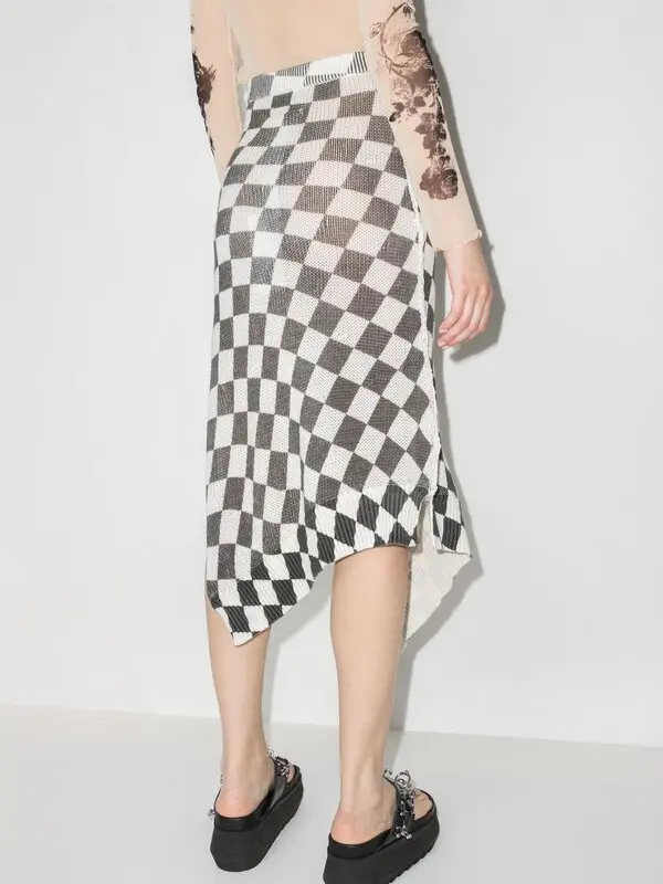 MAISON MARGIELA Checkerboard Asymmetric Skirt