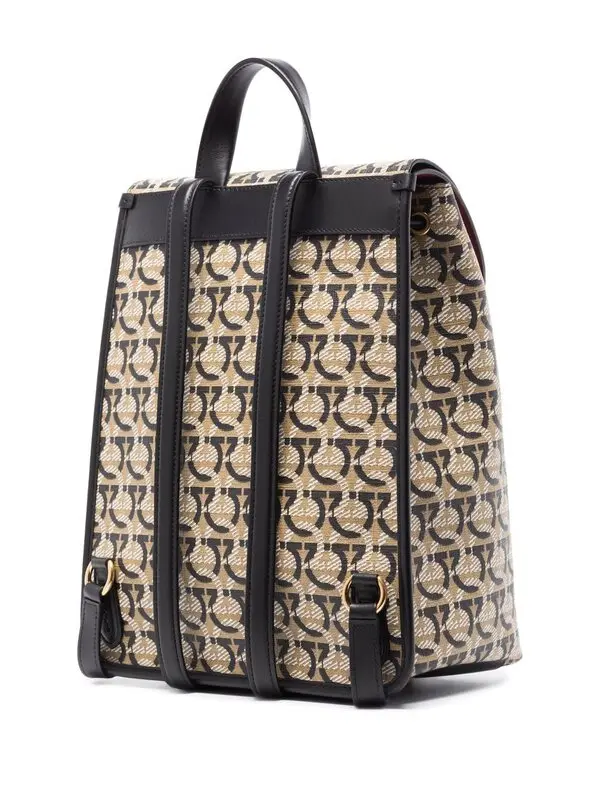 Ferragamo Monogram-Logo Backpack - Neutrals | Editorialist display picture 1
