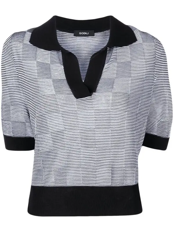 Goen.j Checkerboard-print Cropped Top
