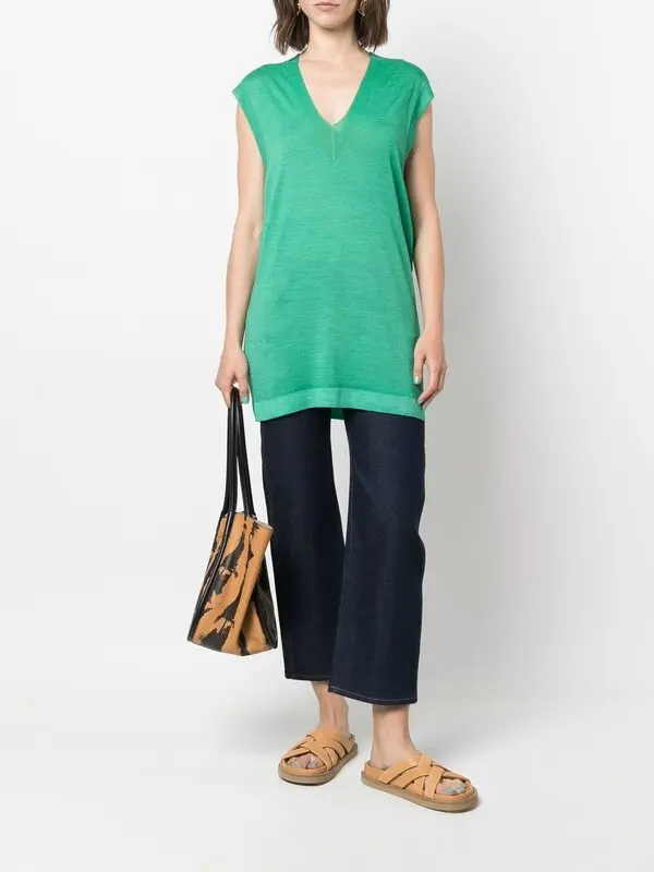 ROBERTO COLLINA V-neck Sleeveless Sweater