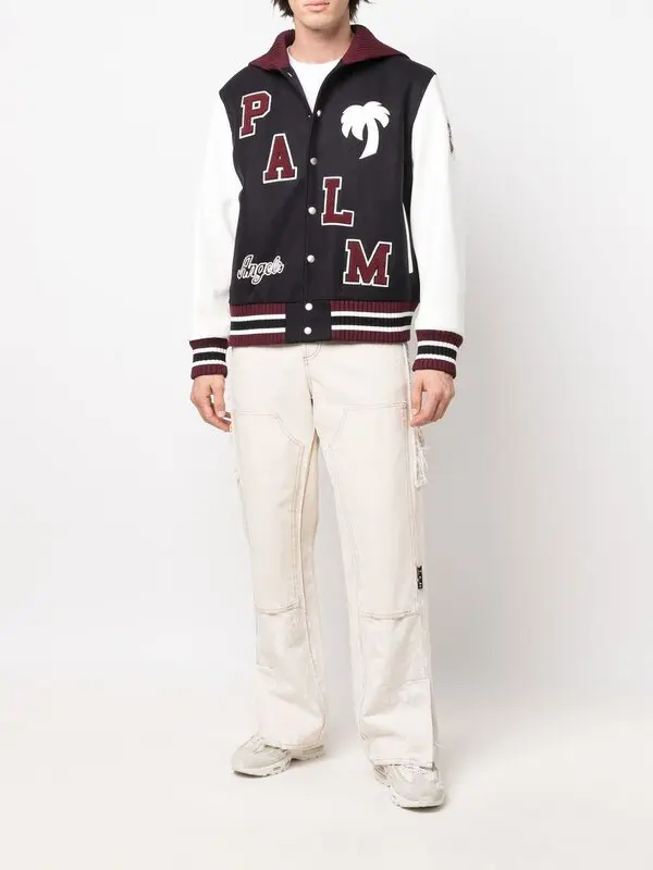 Palm Angels Logo-patch Varsity Jacket