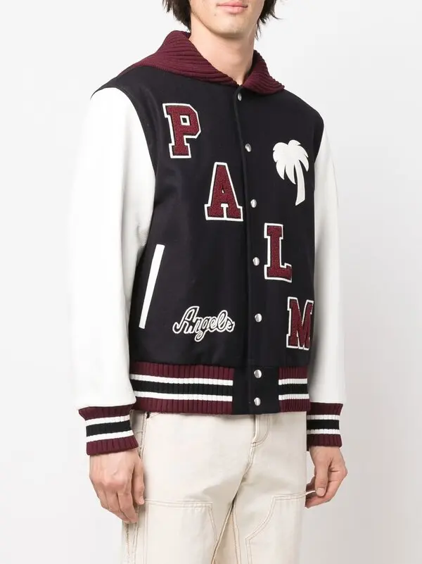 Palm Angels Logo-patch Varsity Jacket