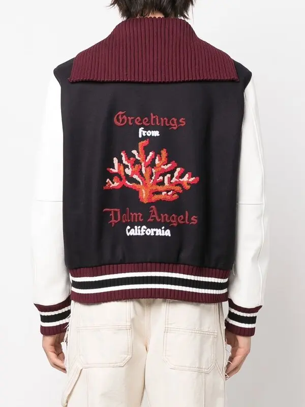Palm Angels Logo-patch Varsity Jacket