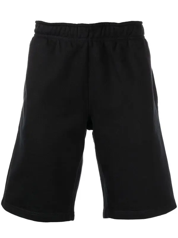 032C Elasticated-waist Cotton Shorts - Black