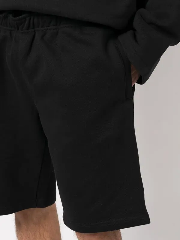 032C Elasticated-waist Cotton Shorts - Black