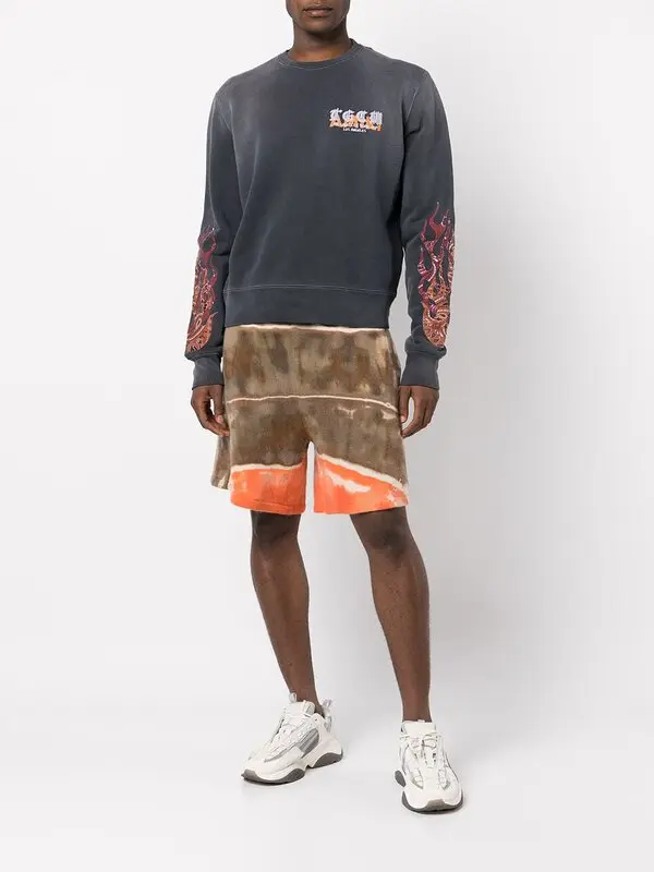Amiri Tie-dye Cashmere Track Shorts