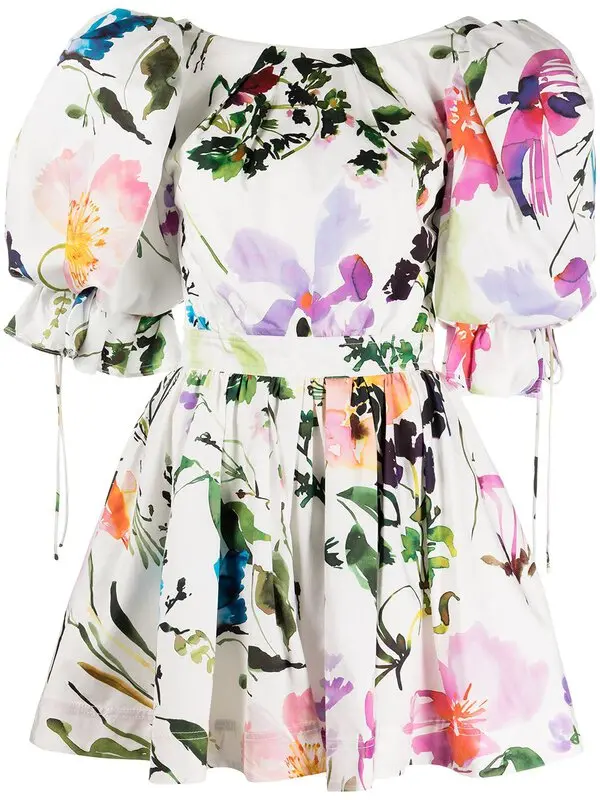 Aje Drift Puff-sleeve Mini Dress